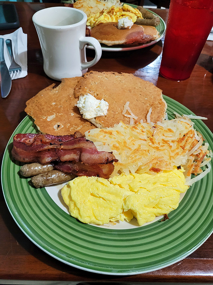 Breakfast of champions? More like breakfast of food coma inducers. This plate is the edible equivalent of a warm hug.