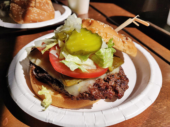 Behold, the burger of your dreams! It's not just a meal; it's a work of art you can eat.