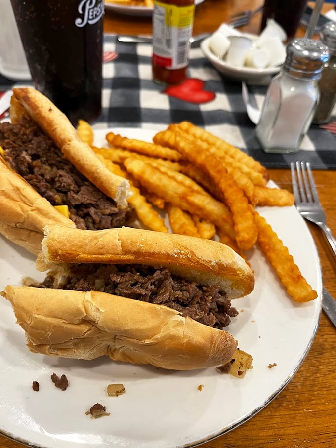 Behold, the sandwich of champions! This cheesesteak isn't just a meal, it's a religious experience wrapped in a toasty roll.