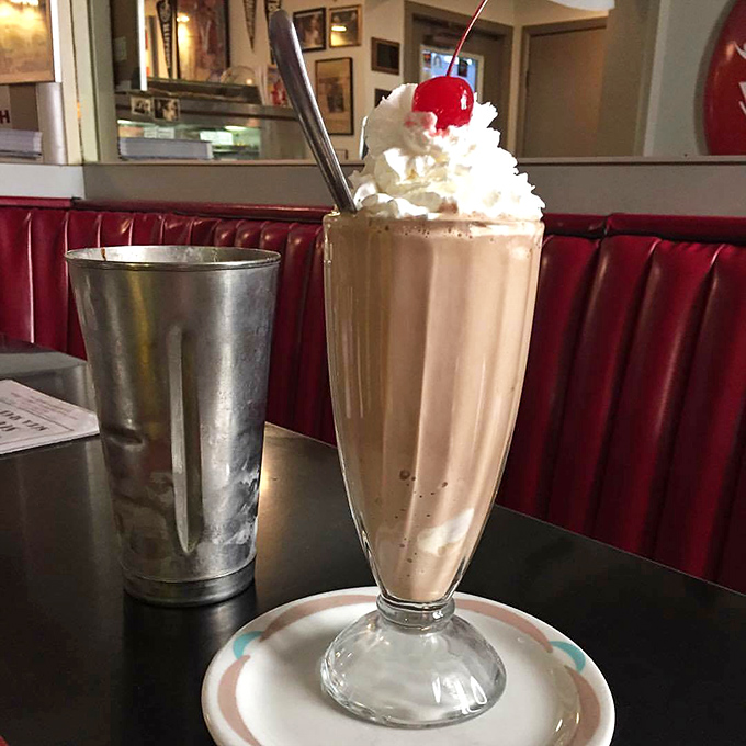 Chocolate heaven in a glass! This milkshake is so thick, you might need to train for it like Rocky.