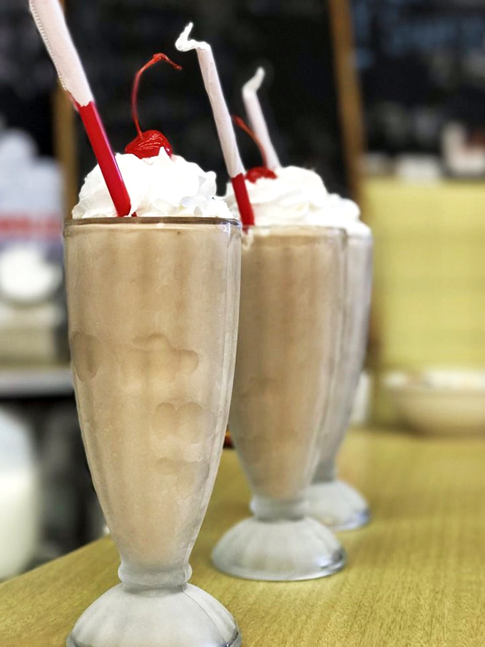 Chocolate shake heaven! These frosty delights are so thick, you might need to borrow Superman's super-strength just to sip them. Worth it? Absolutely!