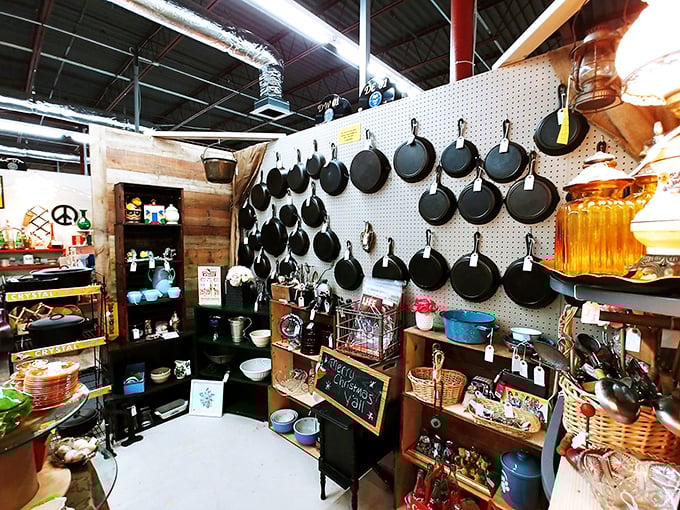 Cast iron paradise! These pans have probably fried more chicken than Colonel Sanders himself. Seasoned with decades of Southern Sunday dinners.