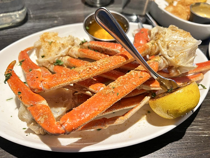 Crab leg heaven! These beauties are so fresh, you'll swear you hear seagulls squawking. Grab a bib and prepare for a delicious battle.