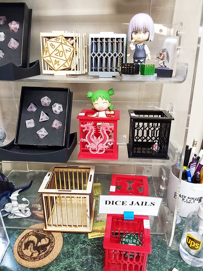 Roll for initiative in the land of dice and dragons! This display is a dungeon master's dream come true.