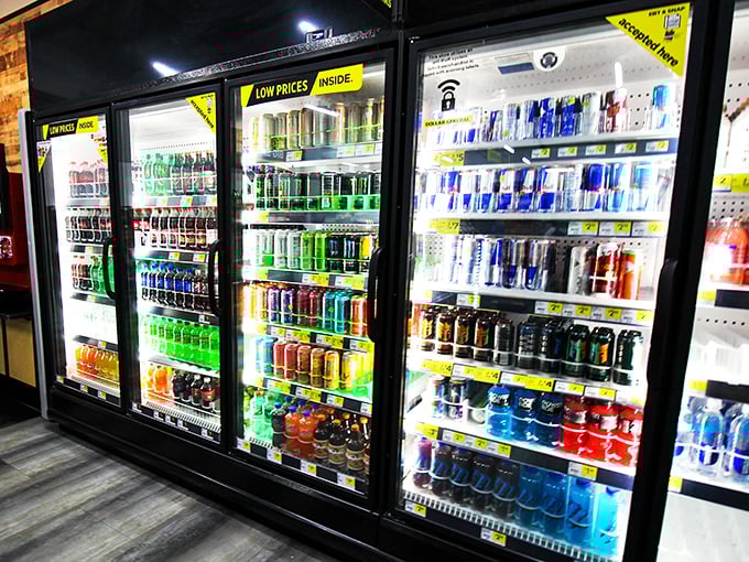 The refrigerated section glows with the promise of cold beverages at prices that won't leave you thirsting for your next paycheck.