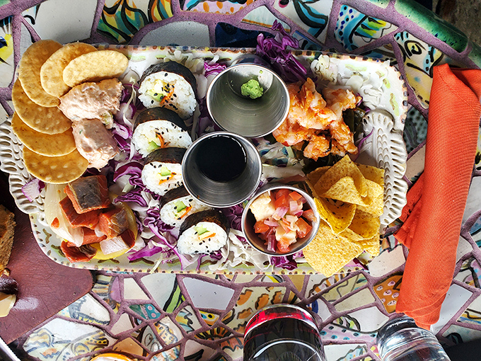 A feast fit for a sea king! This platter is so colorful, it could double as an artist's palette.