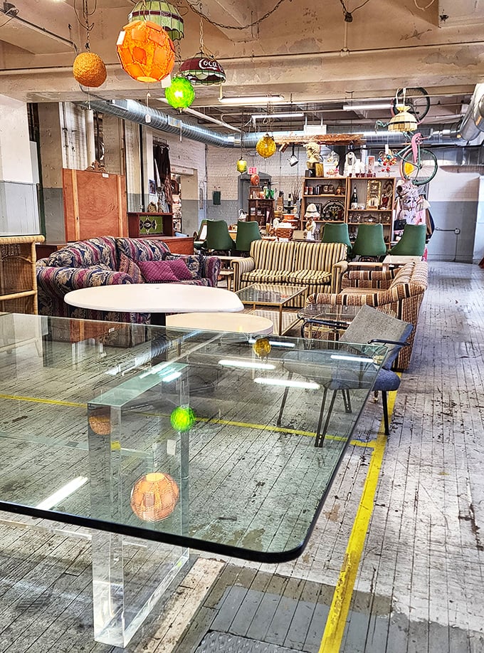 It's like your grandma's living room had a wild party with a 1970s disco. This eclectic furniture collection is a feast for the eyes and a test for your willpower.