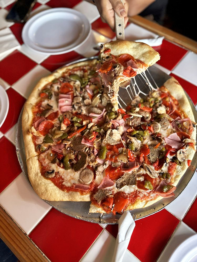 The Godfather of pizzas! This loaded pie is an offer your taste buds can't refuse. Just when I thought I was out, it pulls me back in.