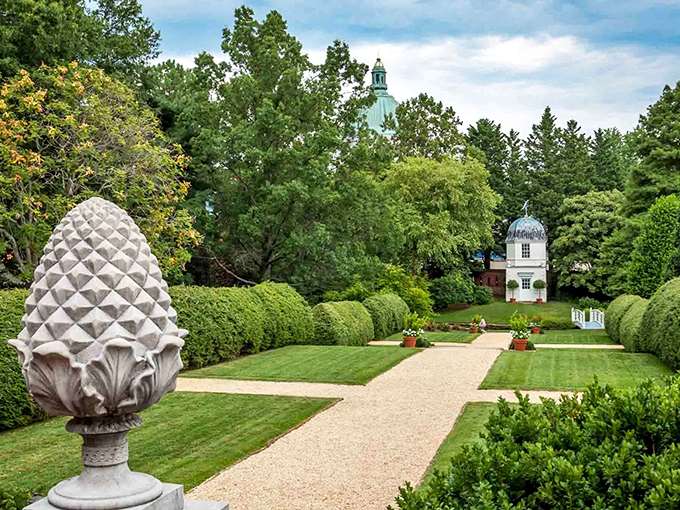 Garden of earthly delights: Where topiaries dance and history blooms. This manicured marvel would make even Martha Stewart swoon with envy.