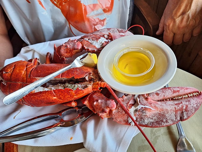 Behold the star of the show! This lobster's so fresh, it might just start singing "Under the Sea."