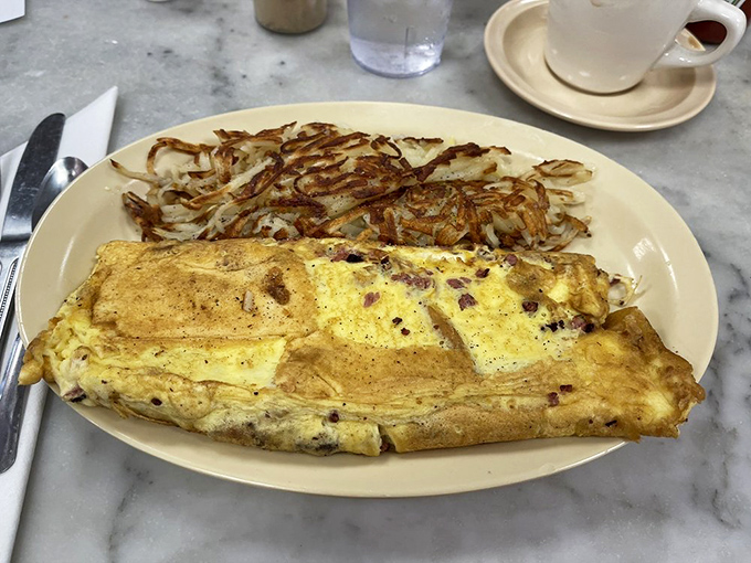Omelet perfection! This fluffy masterpiece is so good, it might just make you forget about your cardiologist's advice.