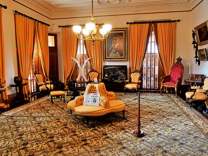 Where Hawaiian royalty hit the high notes. Imagine ukulele jam sessions echoing off these gilded walls.