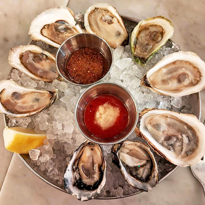 Oysters on ice: A pearl-studded platter that would make Poseidon himself green with envy. Slurp responsibly, my friends.