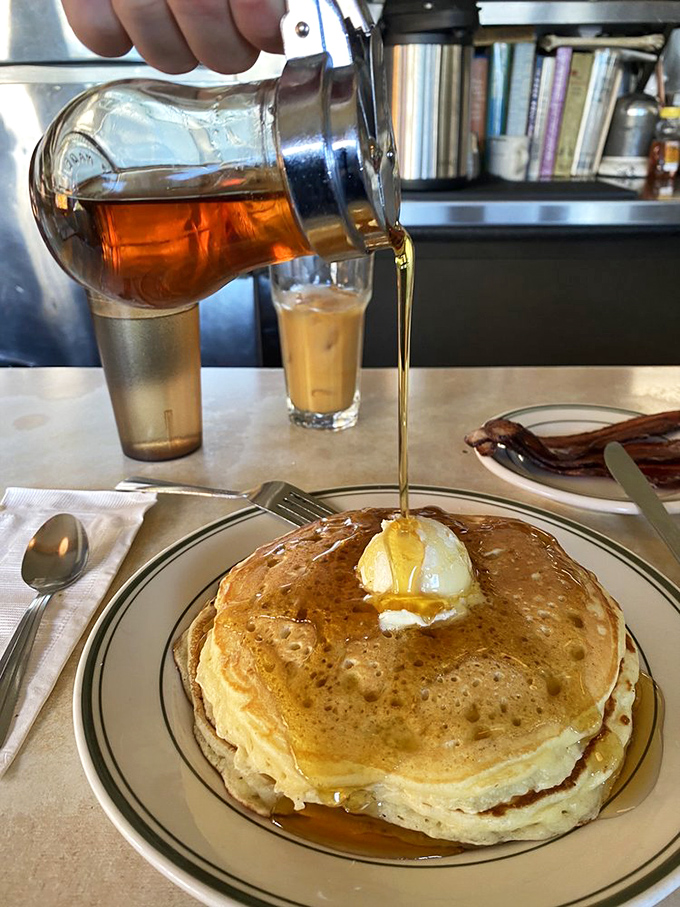 Stack attack! These fluffy pancakes are so good, you'll want to build a fortress and live in it forever.