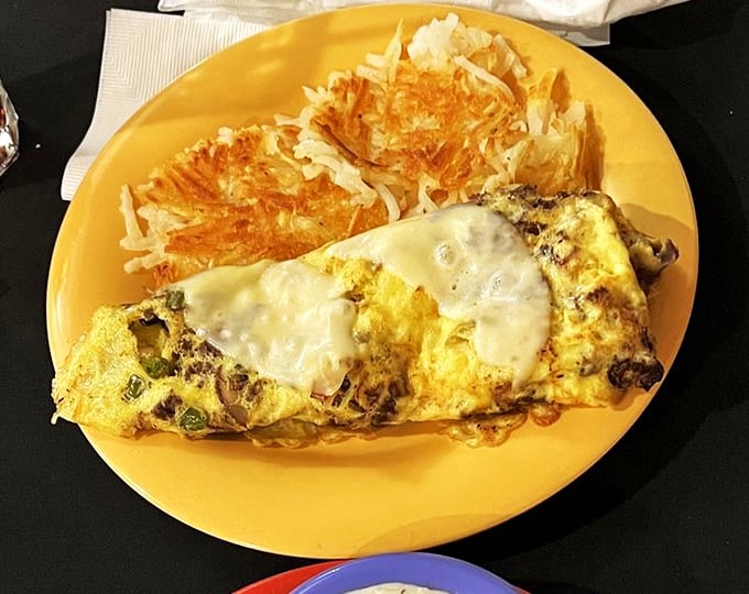 The Philly Steak Omelette: Where the City of Brotherly Love meets the Land of Eggy Goodness. It's a breakfast Rocky would champion!
