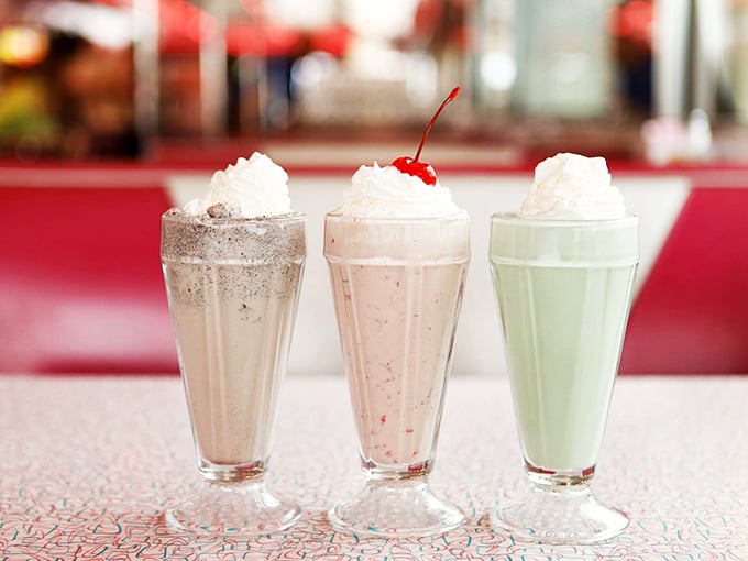Triple threat alert! These shakes are so thick, your straw might need a pep talk. Chocolate, vanilla, or strawberry? Why choose when you can have all three?