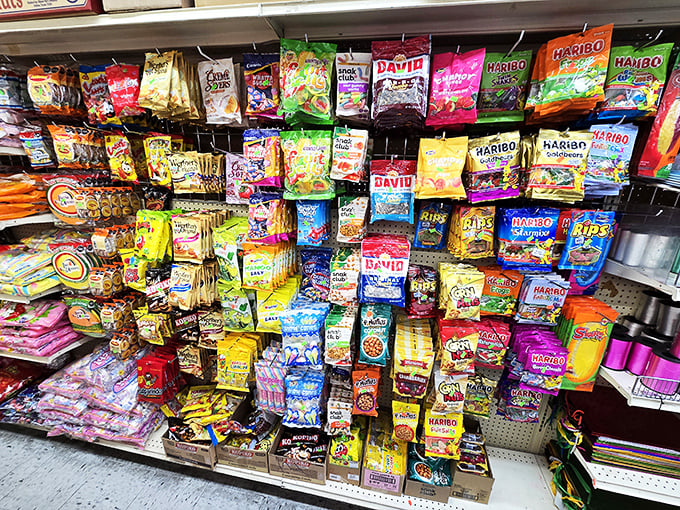 Snack attack central! This aisle is where willpower comes to die and taste buds come to party. Resistance is futile, my friends.
