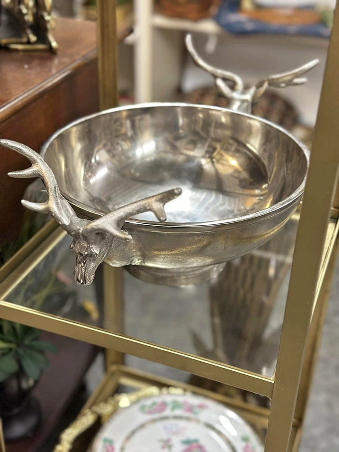 Not just any serving bowl&mdash;this stag-adorned silver beauty is what aristocrats used before paper plates were invented.