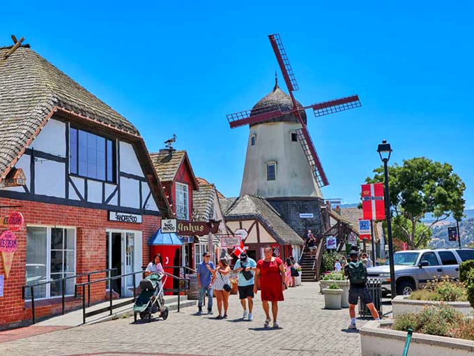 Step back in time &ndash; and across the Atlantic! Solvang's main street is a delightful dance of Danish design and California sunshine.