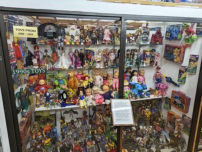 From Barbie to Batman, this 1990s toy display case is a time capsule that'll have Gen-Xers saying, "I had that!" while millennials snap photos.