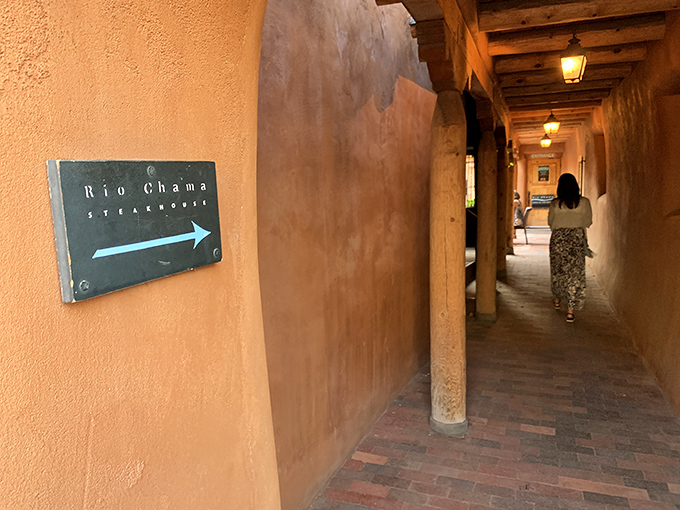 Rio Chama: Follow the arrow to steak paradise! This hidden gem proves that sometimes, the best things in life are tucked away in adobe-lined alleys.
