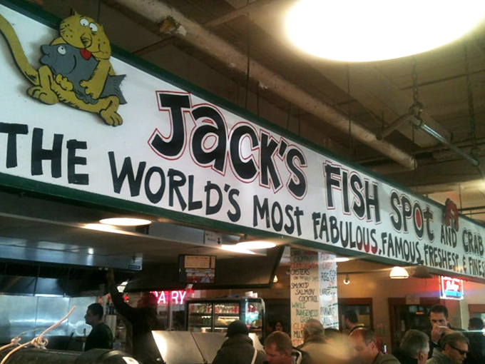 Dive into Jack's Fish Spot, where the oysters are fresher than a '90s sitcom catchphrase. It's the pearl of Pike Place!