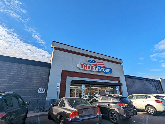 Stars, stripes, and steals! Red White & Blue Thrift Store stands proud, ready to serve up slices of Americana at unbeatable prices.