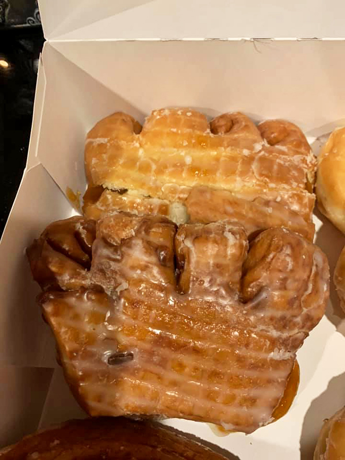 The box opens to reveal the holy grail of breakfast pastries&mdash;an apple fritter that makes all other breakfast options seem like sad compromises.