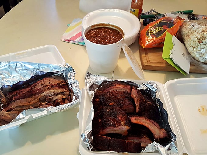 Beefy bliss on a plate! These ribs are so massive, they might have their own ZIP code. Flintstone-sized portions for modern-day cave dwellers.
