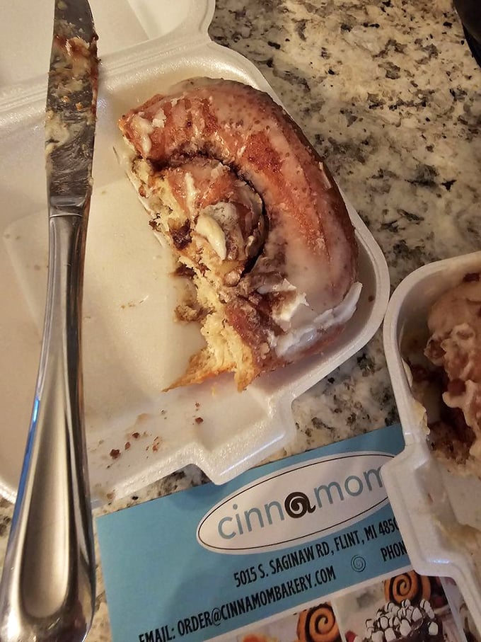 Warning: This cinnamon roll may cause involuntary happy dances. Flint's answer to the question, "What if joy came in pastry form?"