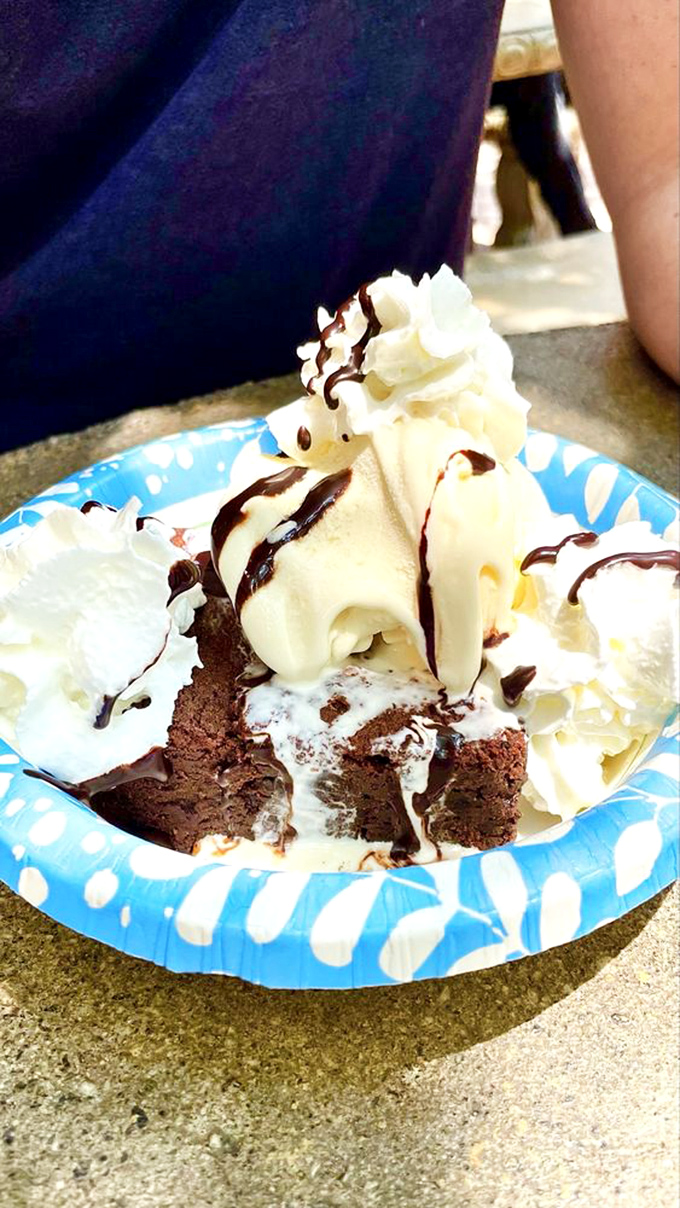 Behold, the brownie sundae that would make Willy Wonka jealous. It's a chocolate lover's dream come true.
