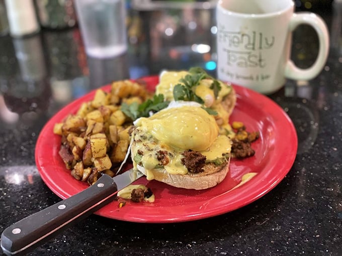 Benedict Arnold never had it this good! This Chorizo Benny is a rebellious twist on a breakfast classic.