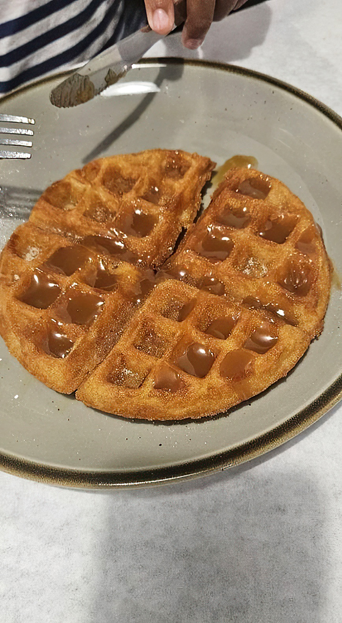 Is it breakfast? Is it dessert? This churro waffle says, "Why not both?"