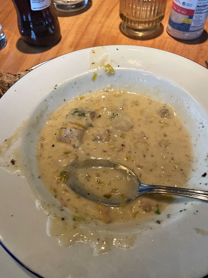 Spoonful of heaven! This chowder is so rich and satisfying, it might just make you believe in mermaids and underwater cities.