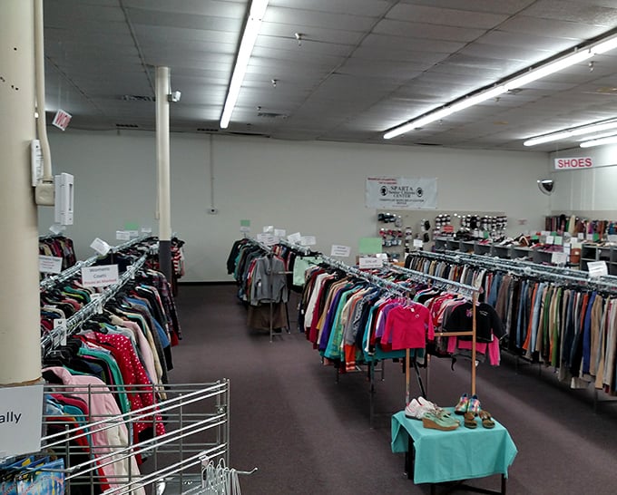 A rainbow of possibilities hangs before you. Whether you're channeling your inner fashionista or just need a comfy sweater, these racks hold sartorial secrets.