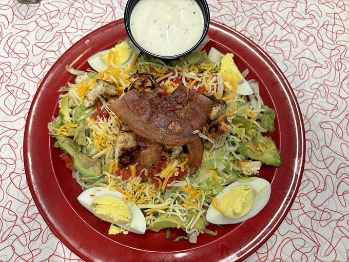 Who said salads can't be exciting? This Cobb is like a flavor fiesta, with enough bacon to make even Ron Swanson proud.