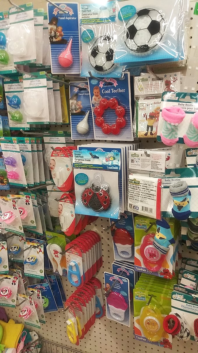 Baby essentials or tiny human survival kit? From teethers to toys, this aisle has everything to keep little ones entertained and parents' wallets happy.