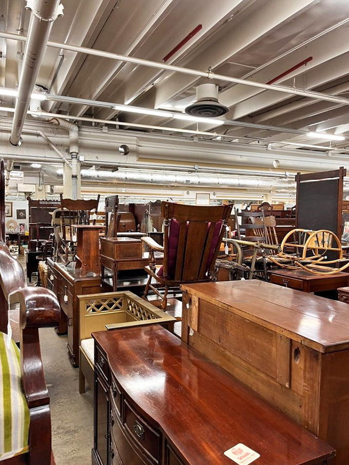 Furniture that tells a story. From sturdy farmhouse tables to elegant armchairs, each piece here is a chapter in American design history.