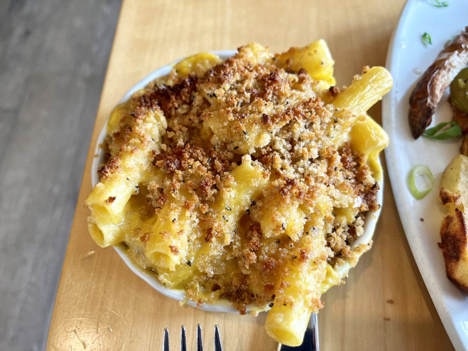 The side portion of mac and cheese that's caused more "just one more bite" negotiations than any custody lawyer in Maryland.