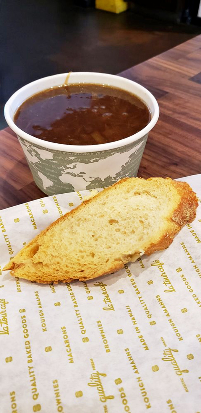 Soup's on! This French onion soup is so good, it might just make you forget you're in Hawaii. Aloha, cheese pull!