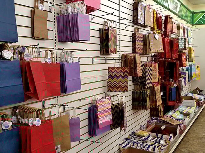 A rainbow of retail therapy! These colorful bags are ready to carry your dollar store haul and maybe a few impulse buys too.