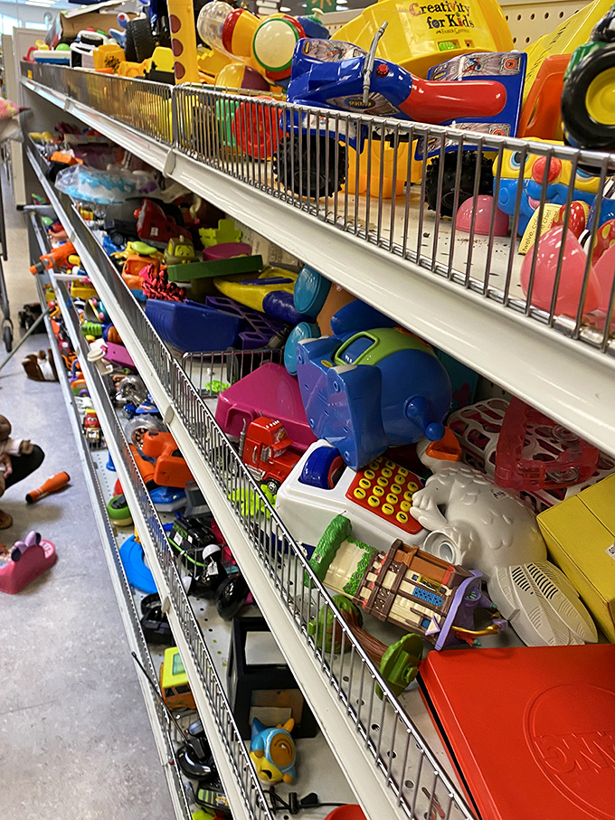 A toy explosion that would make even Santa's workshop jealous. Warning: May induce sudden bouts of childhood nostalgia.