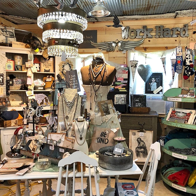 This isn't just merchandising&mdash;it's storytelling. Each display invites you into a different world, complete with crystal chandeliers and vintage mannequins.