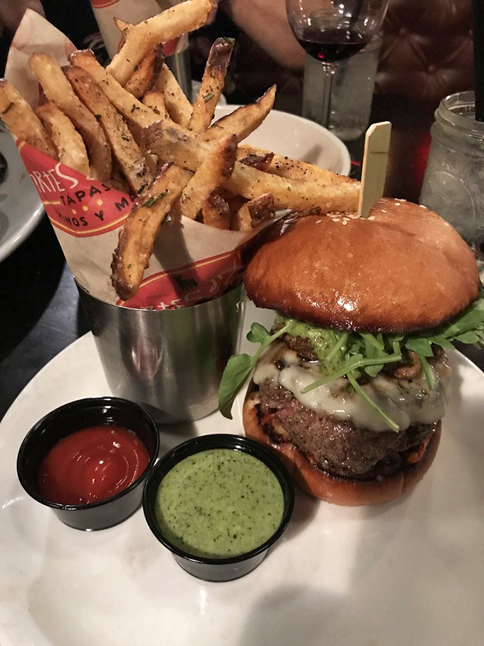 The Argentinian burger: where beef meets chimichurri in a dance that would make Maradona proud.