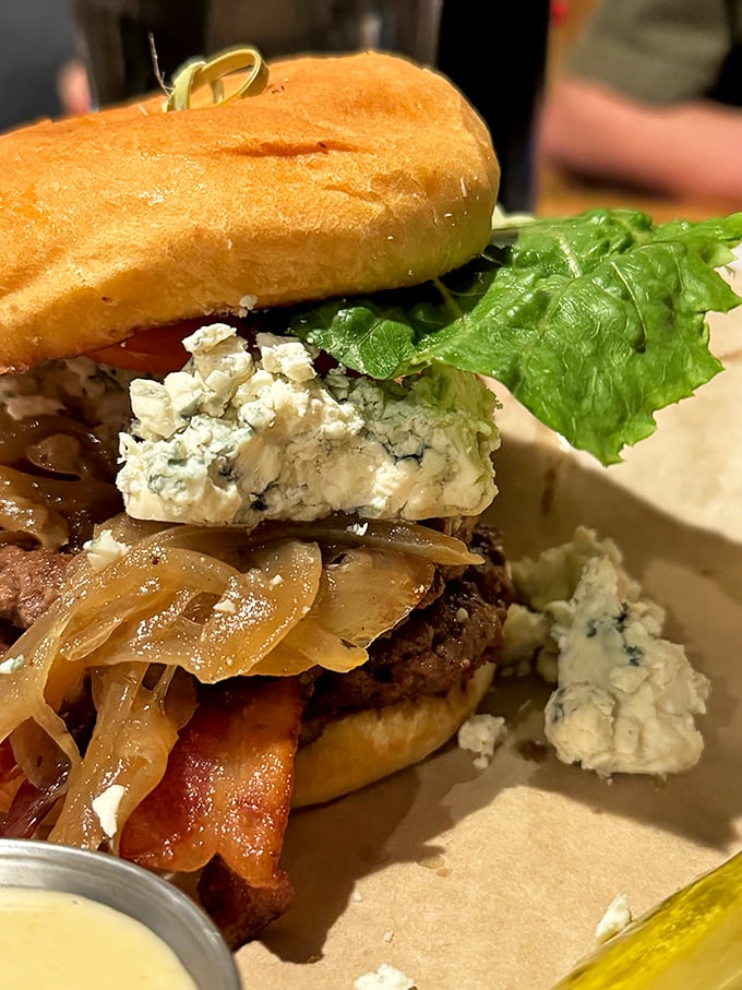 Blue cheese and bacon on a burger? It's like the Beatles of toppings formed a supergroup on this bun.