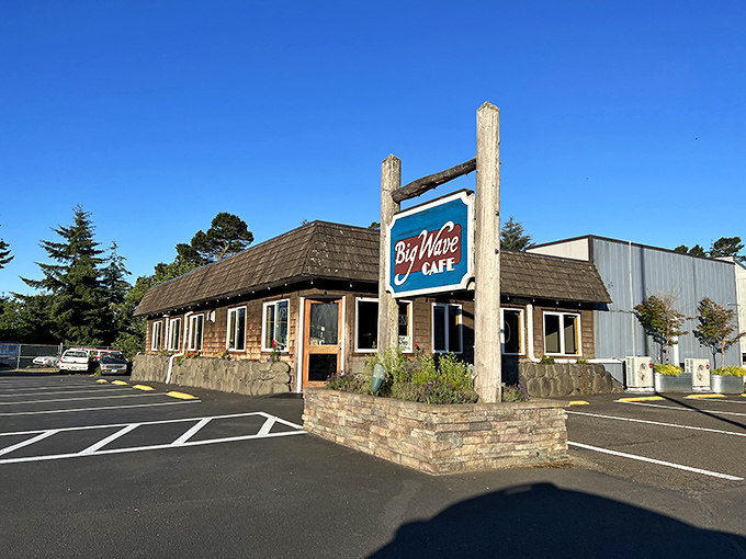 The Big Wave Cafe stands like a coastal sentinel, promising comfort food with ocean views&mdash;a perfect storm of culinary contentment.