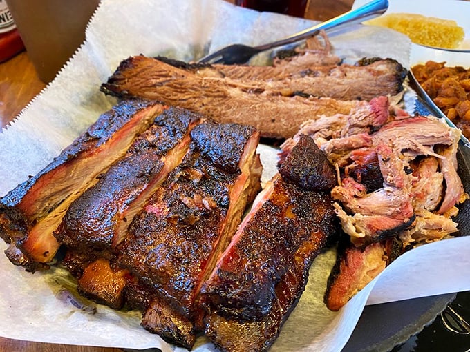 Meat lover's dream or cardiac surgeon's nightmare? This platter is so packed with barbecue goodness, it could probably be seen from space.