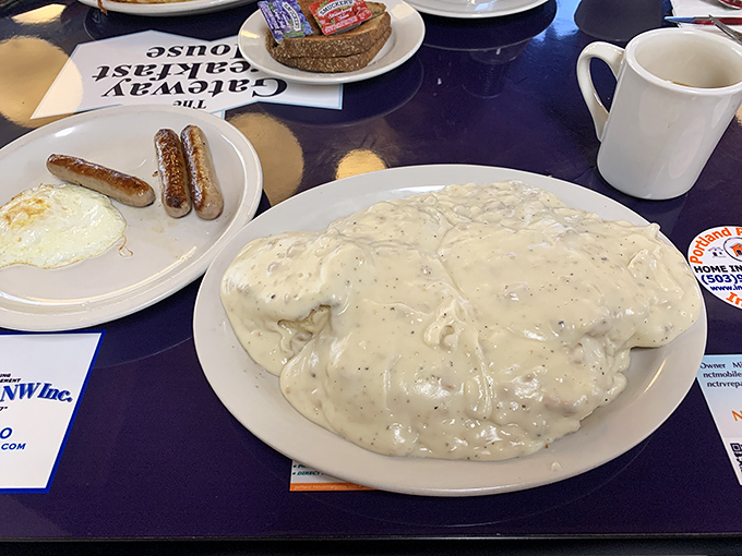 Biscuits and gravy: The breakfast equivalent of a warm hug. This plate could make even the grumpiest morning person crack a smile.