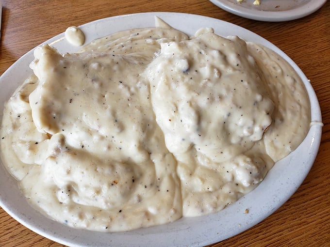 Gravy so good, you'll want to bathe in it. These biscuits and gravy are the stuff of legends, capable of curing any case of the Mondays.