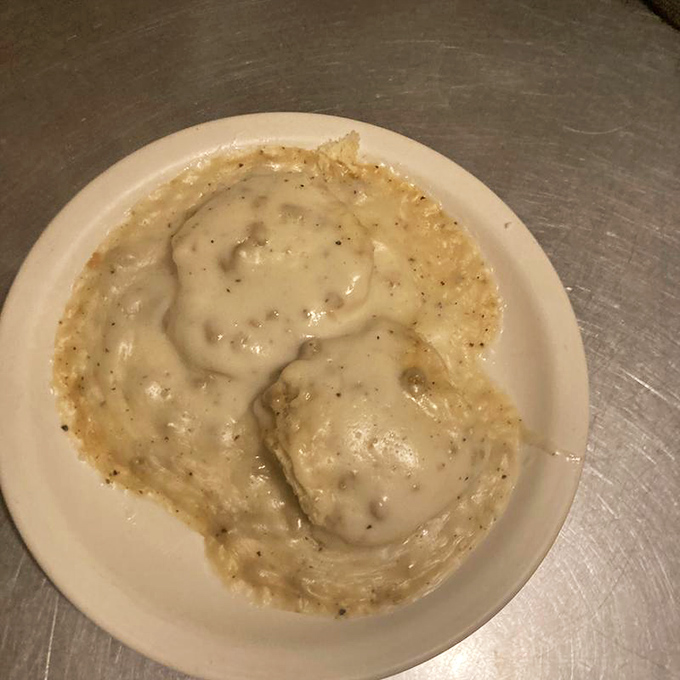 Gravy so good, you'll want to bathe in it! These biscuits are the perfect life rafts in a sea of peppery, creamy bliss.